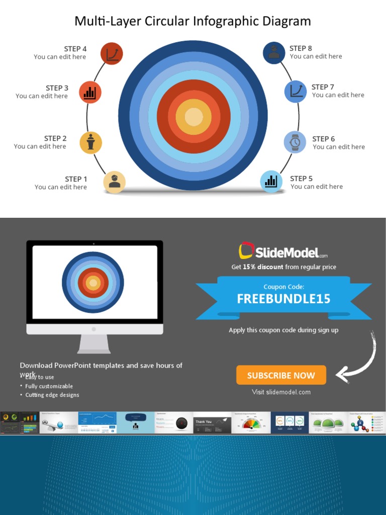 Multi-Layer Circular Infographic Diagram: Step 8 Step 4 | PDF