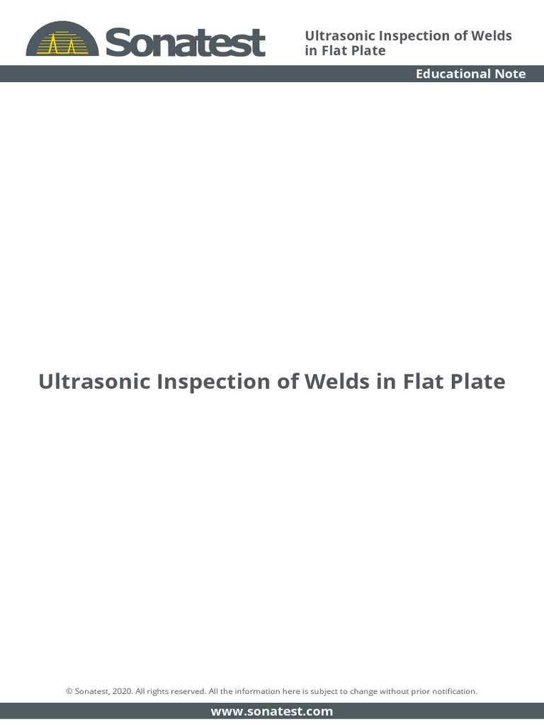 Ultrasonic Inspection of Welds in Flat Plate MKT201120 | PDF ...