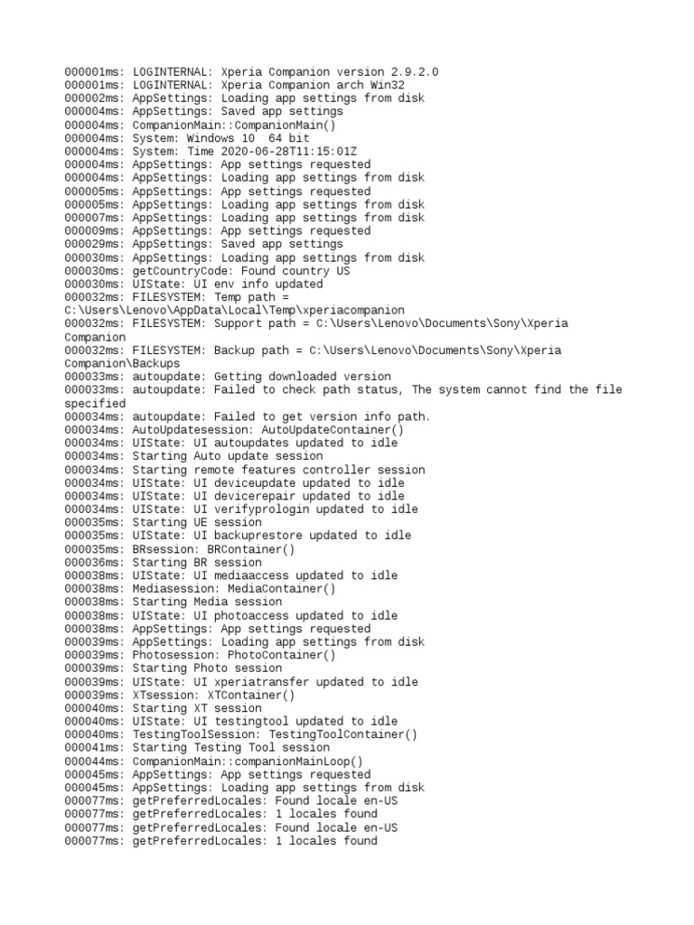 Companion Log 2020 06 28T11 15 01Z | PDF | File System | Mobile App