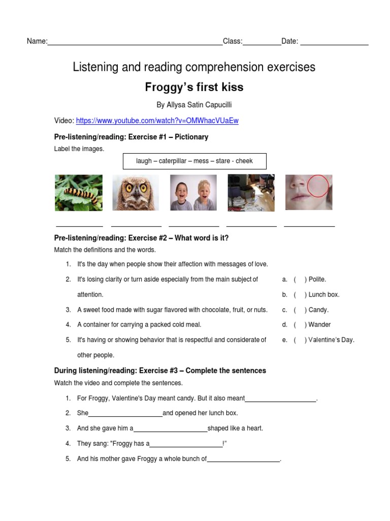 A - 2° - Reading - Comprehension - Exercises - Froggys - First - Kiss ...