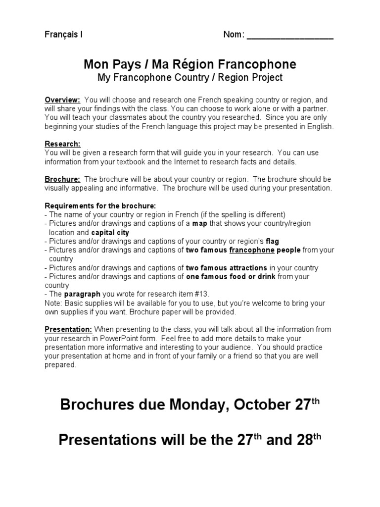 Francophone Country Research Project | Download Free PDF | Communication