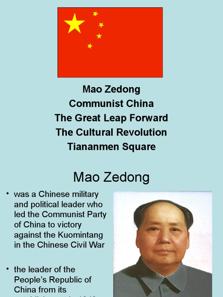 Mao Zedong Communist China The Great Leap Forward The Cultural ...
