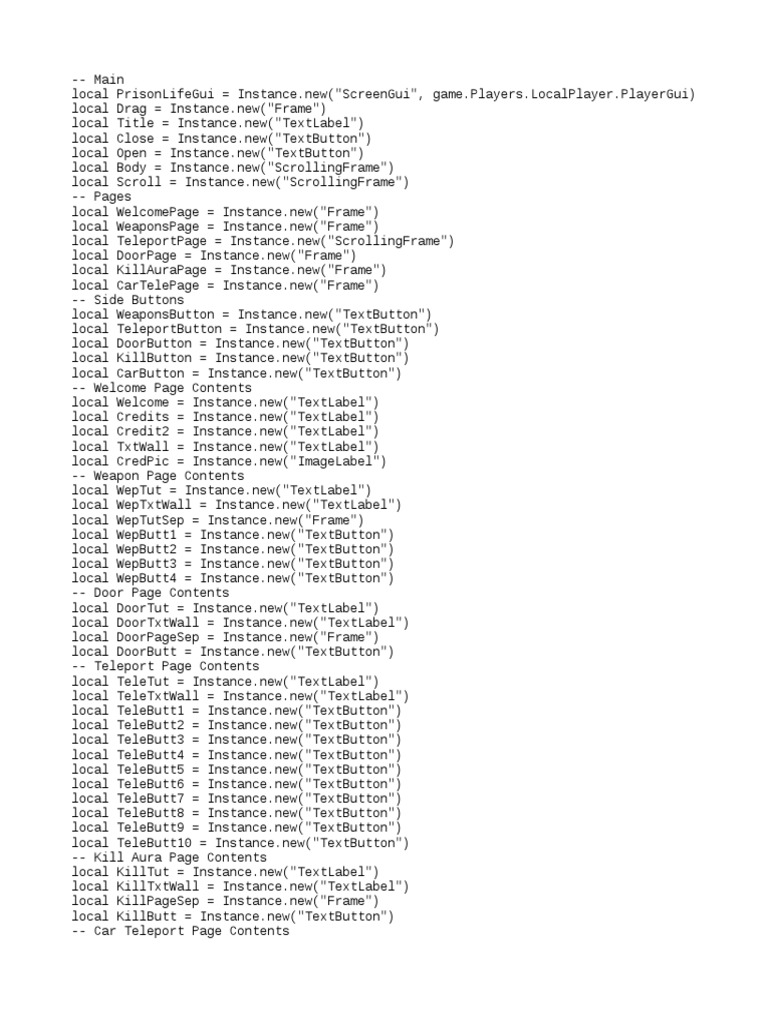 Prison Life GUI | PDF