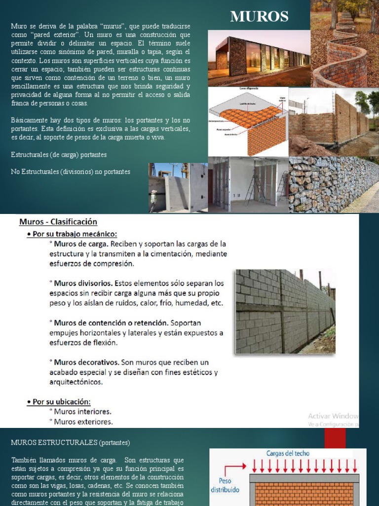 Tipos y Estructura de Muros Estructurales | PDF | pared | Elementos ...