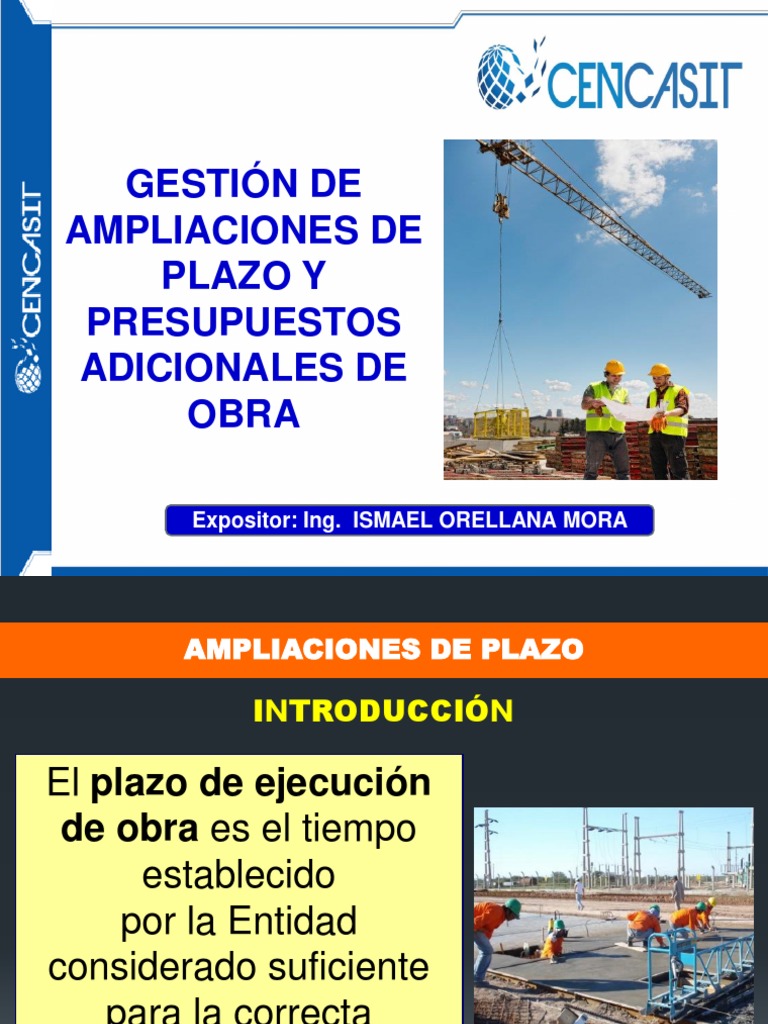 Gestion de Ampl Plazo y Adic Obra - CENCACIT - Ene - 2021 | PDF | Regulación | Presupuesto