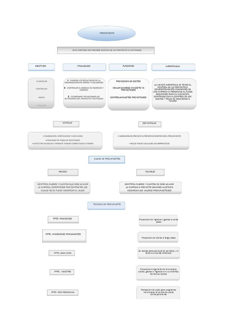 Mapa Conceptual Excel | PDF | Presupuesto | Economias