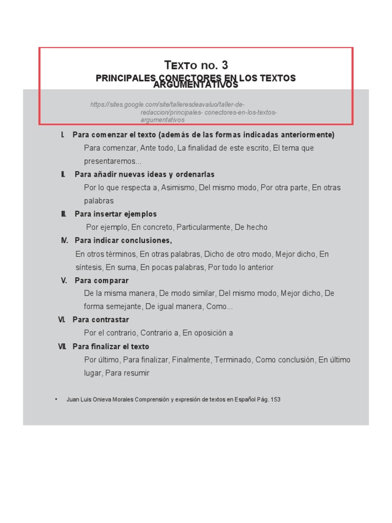 Conectores 6to Texto Argumentativo | PDF