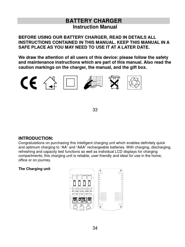 Battery Charger: Instruction Manual | PDF | Battery Charger ...