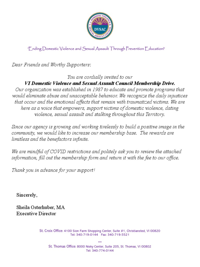 DVSAC Membership Drive Letter and Application 2021 | PDF