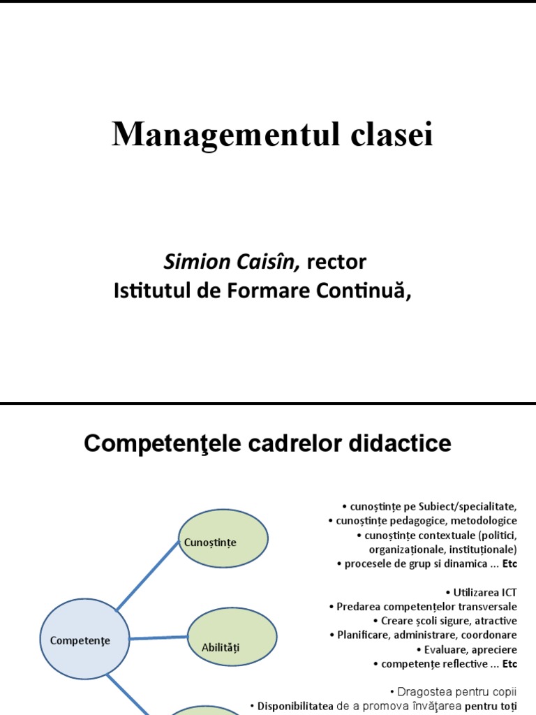 Managementul Clasei | PDF