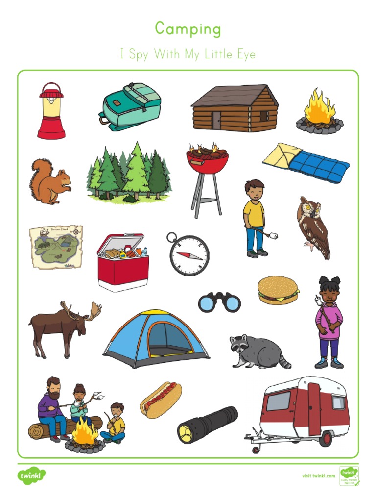 Camping I Spy Checklist for Kids | PDF