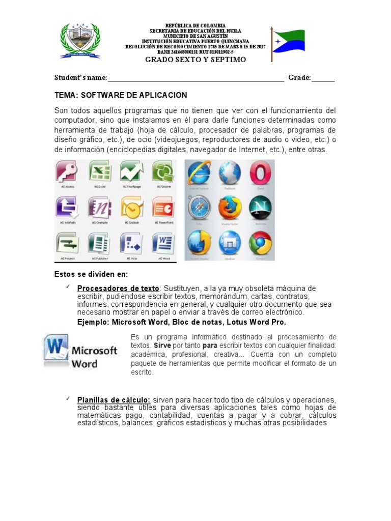 Guia Grado Sexto y Septimo Informatica | PDF | acceso Microsoft | Software de la aplicacion