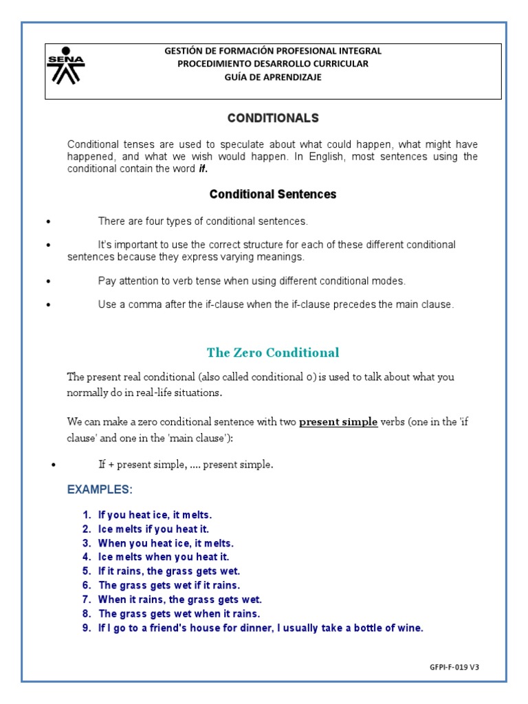 Conditionals: Conditional Sentences | PDF | Sentence (Linguistics) | Grammar