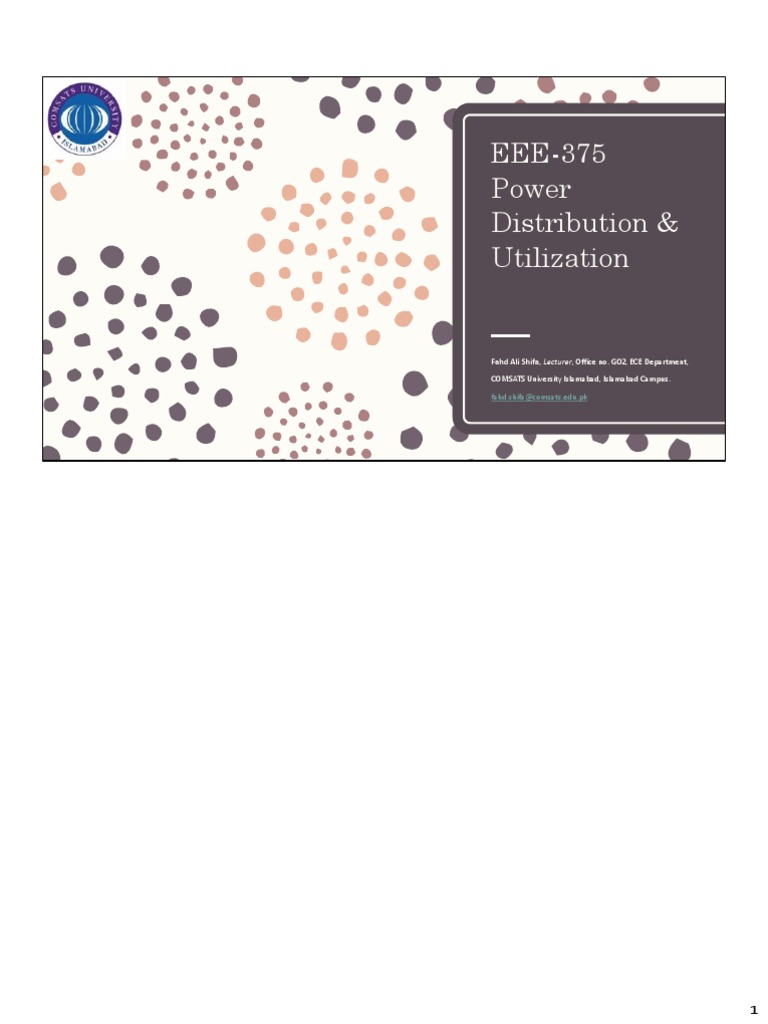 Power Distribution & Utilization Course Guide | PDF | Engineering ...
