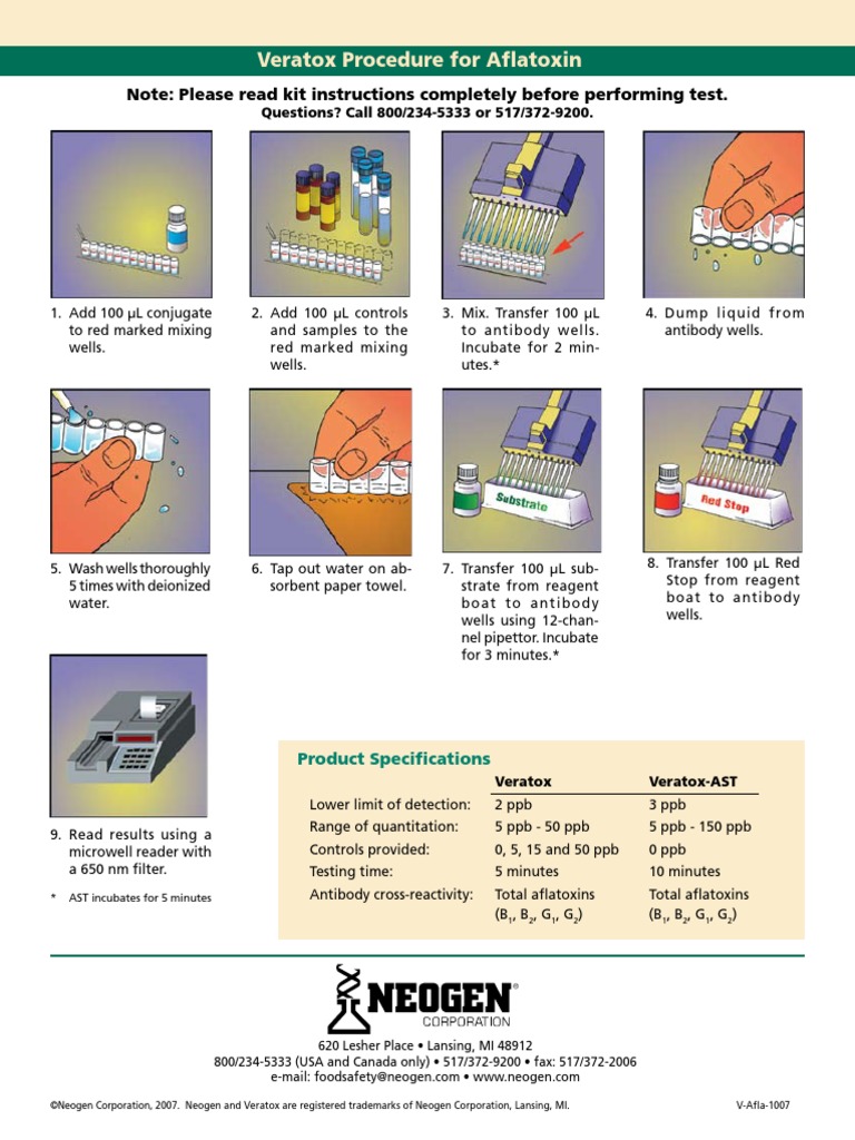 Veratox Procedure For Aflatoxin: Questions? Call 800/234-5333 or 517/ ...