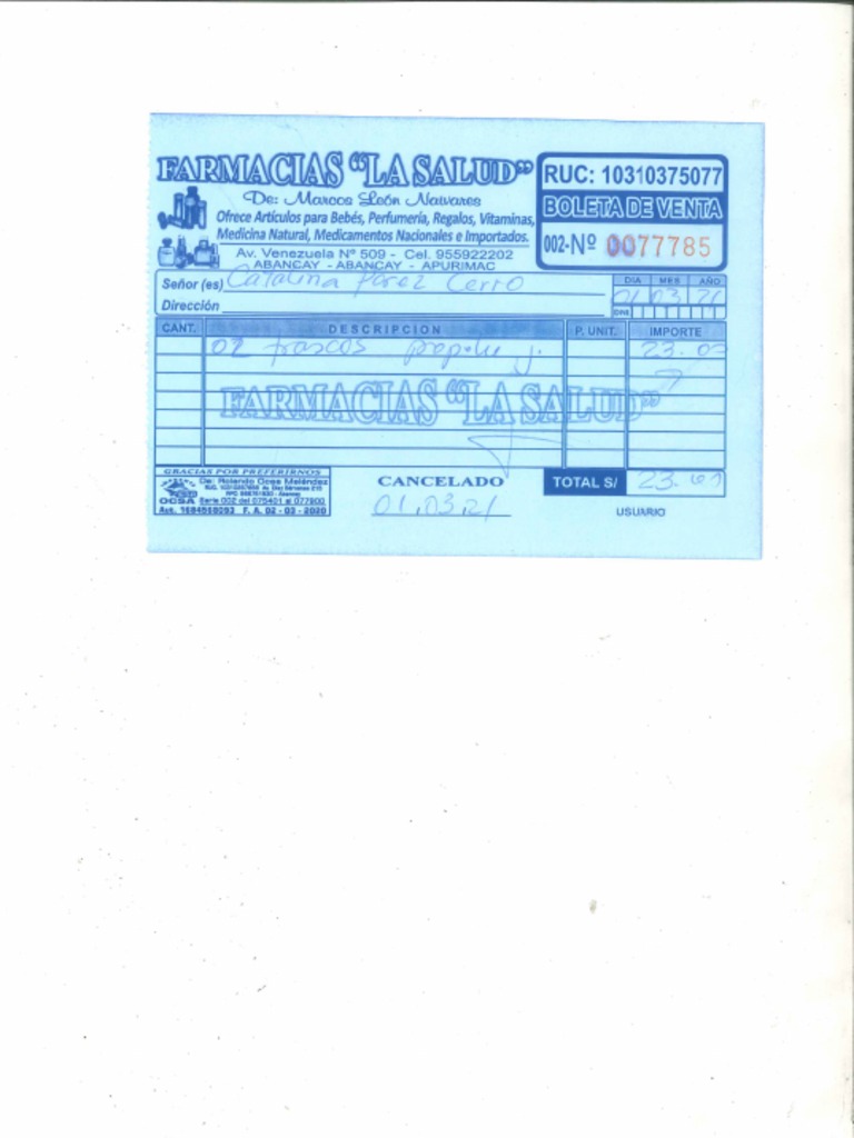 Modelo de Boleta de Venta | PDF