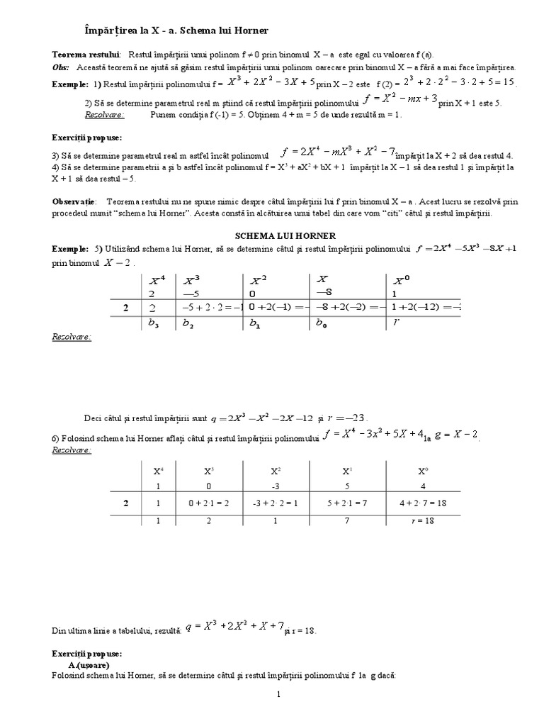 Schema Lui Horner | PDF
