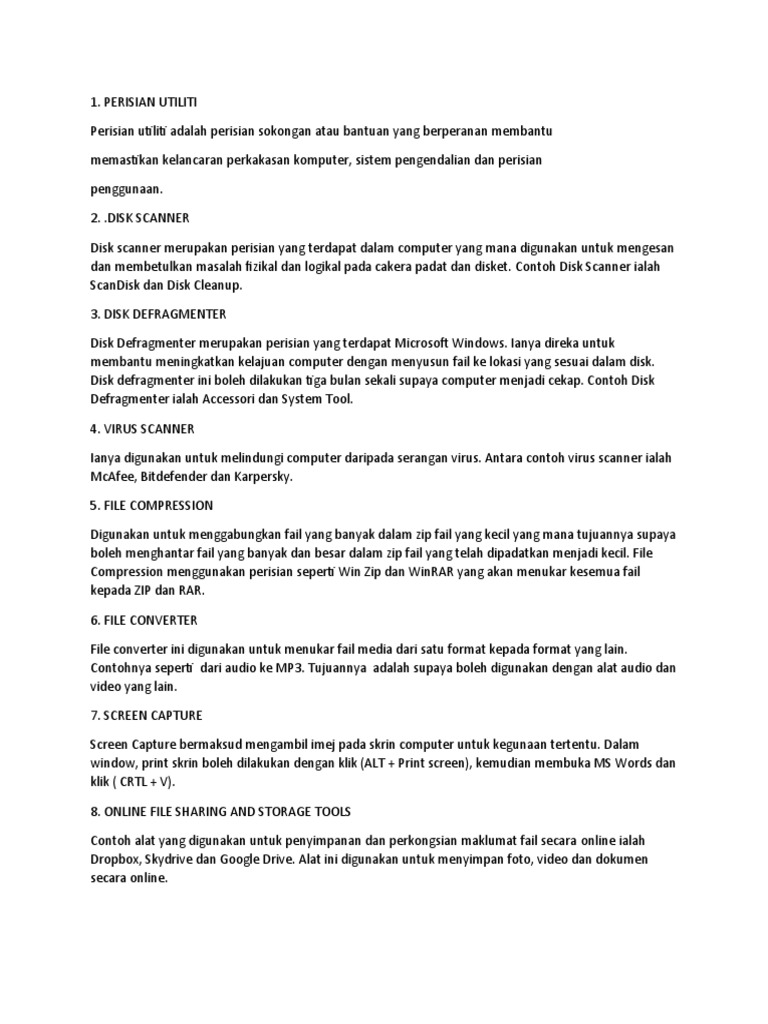Perisian Utiliti | PDF