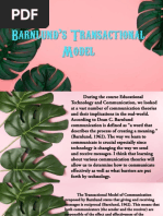 Barnlund's Transactional Model of Communication | PDF | Communication ...