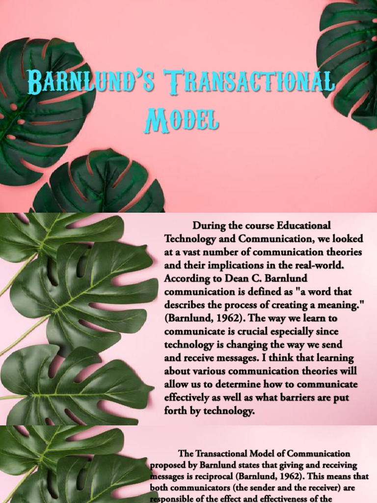 Barnlund's Transactional Model | PDF