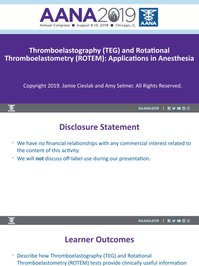 Thromboelastography (TEG) and Rotational Thromboelastometry (ROTEM ...