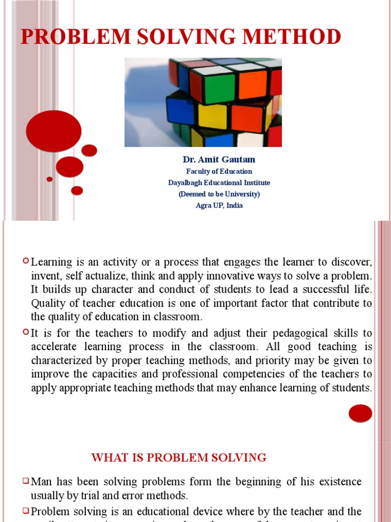 Problem Solving Method | PDF | Hypothesis | Experiment