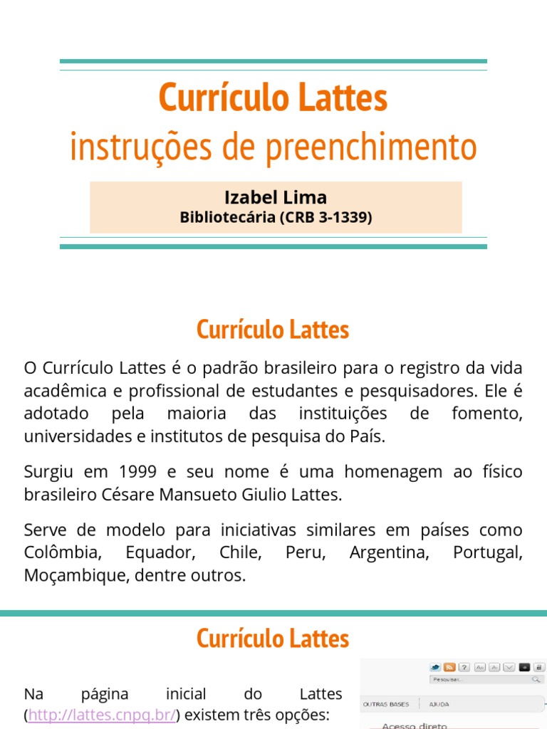 Como Preencher Currículo Lattes | PDF | Identificador de objeto digital ...