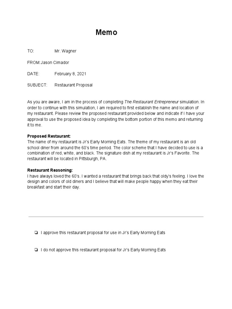 Project 1 Instructor Memo | PDF