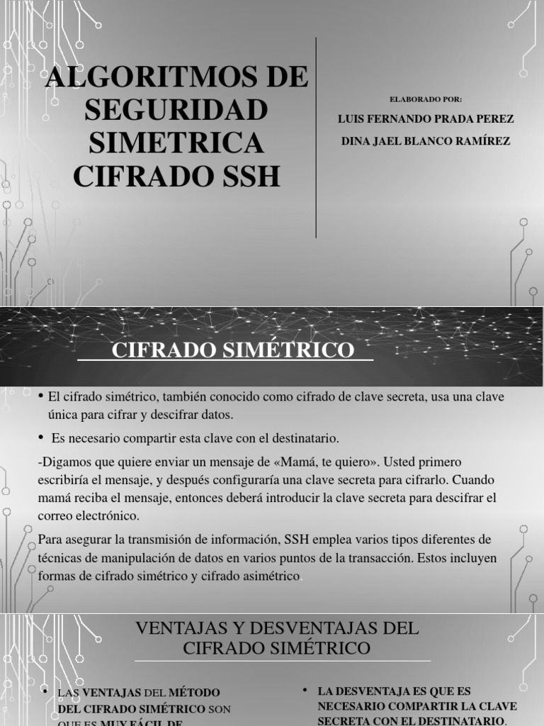 Algoritmos de Seguridad Simetrica Cifrado SSH | PDF | Clave (criptografía) | Criptografía de ...