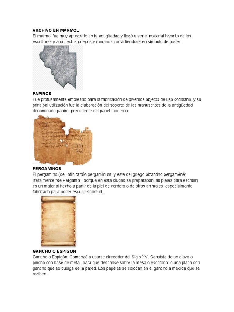 Materiales y métodos de archivo en mármol | PDF