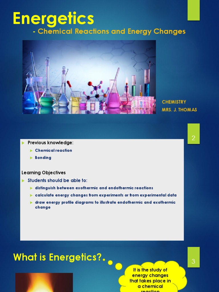 Energetics: Chemical Reactions and Energy Changes | PDF | Chemical ...