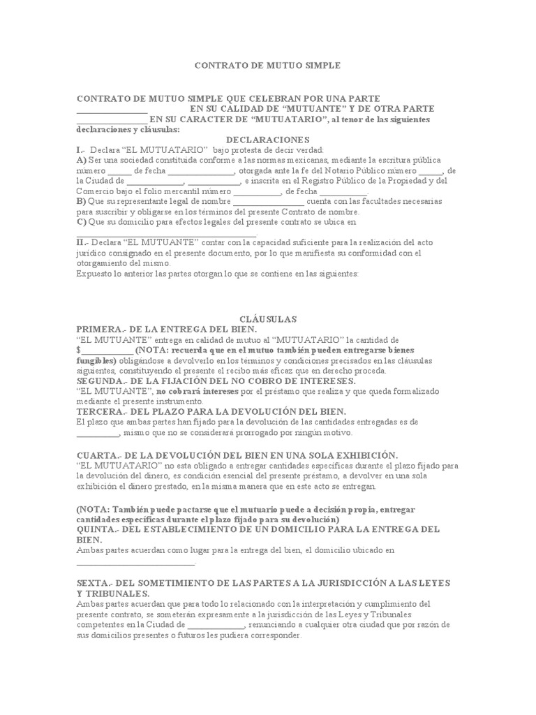 Contrato de Mutuo Simple | PDF | Justicia | Crimen y violencia