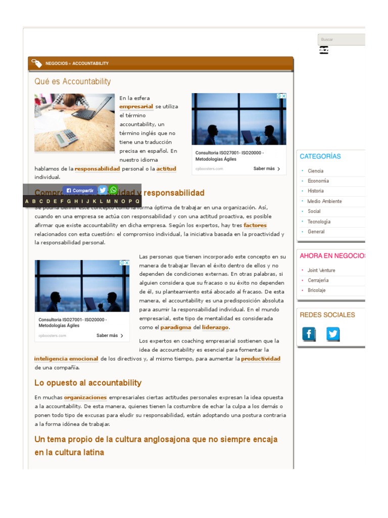 Qué Es Accountability Definición y Concepto | PDF | Actitud (psicología ...