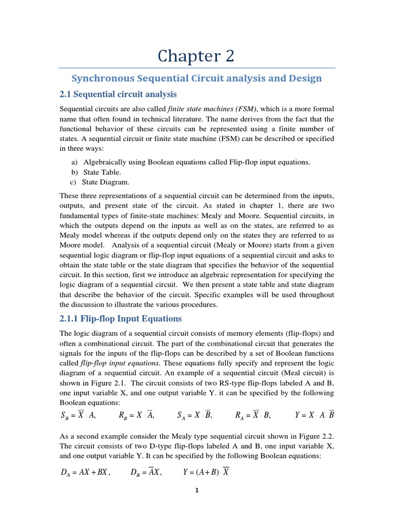 Synchronous Sequential Circuit Analysis and Design | PDF | Logic Gate | Digital Electronics
