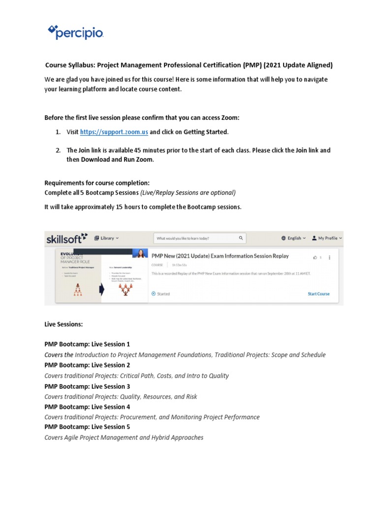 PMP (2021 Aligned) Syllabus (Percipio) | PDF | Project Management ...