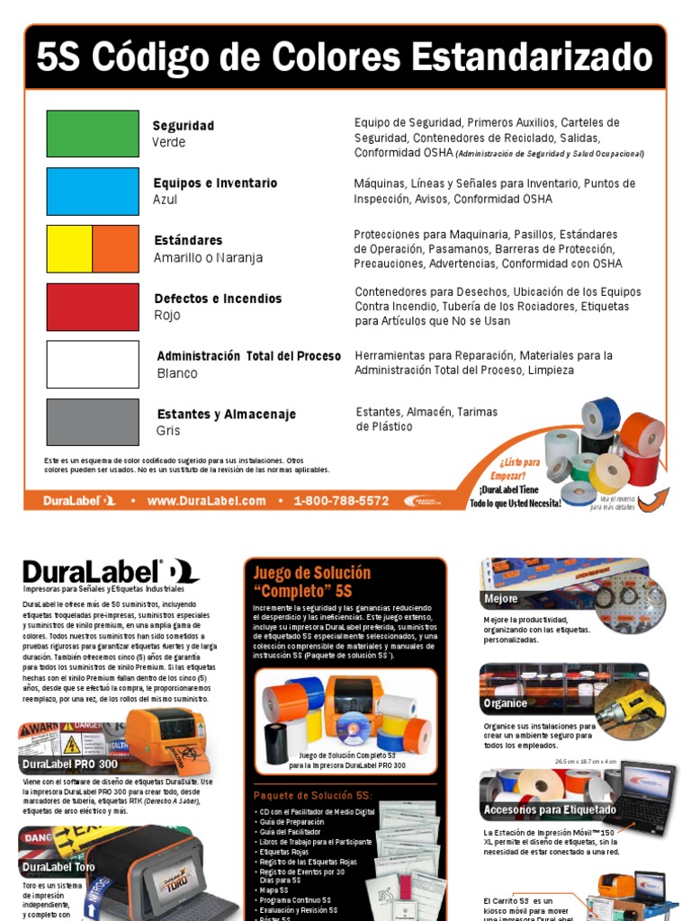 5S Color Guide ES | PDF | Administración de Seguridad y Salud Ocupacional | Seguridad