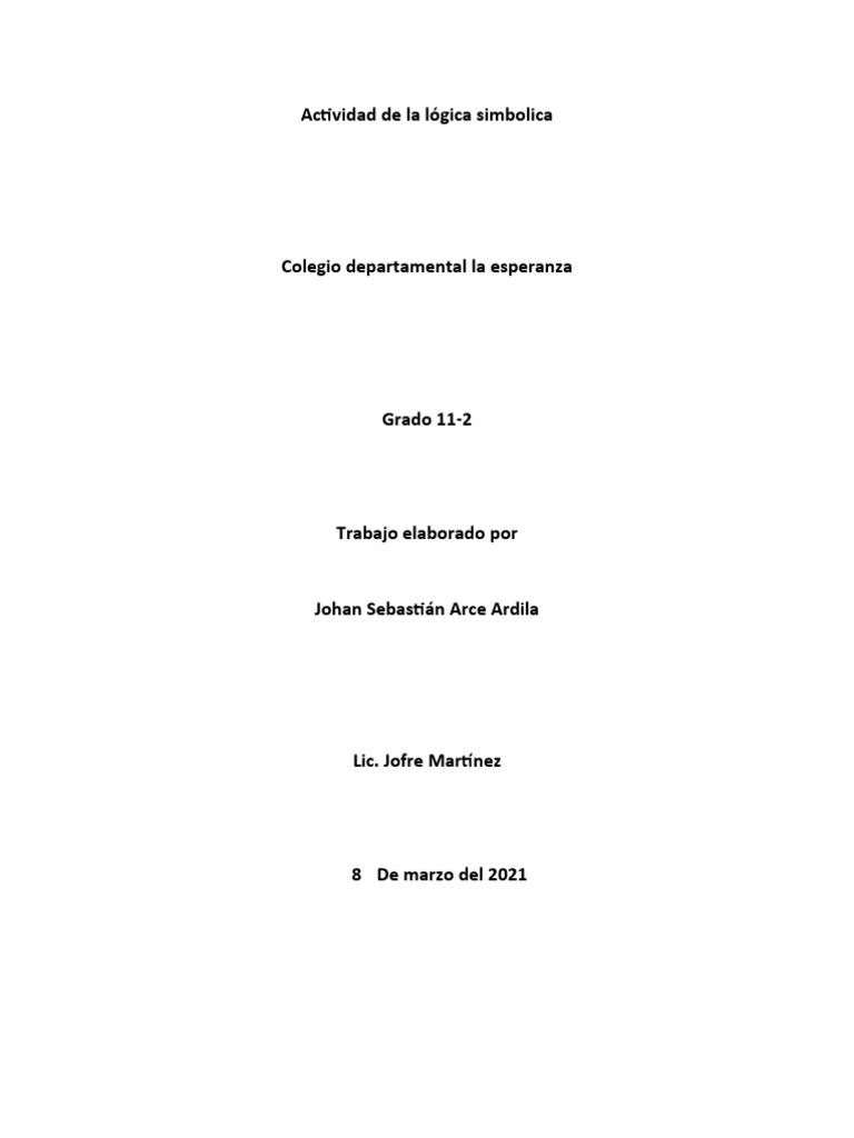 Introducción a la Lógica Simbólica | PDF | Proposición | Lógica matemática