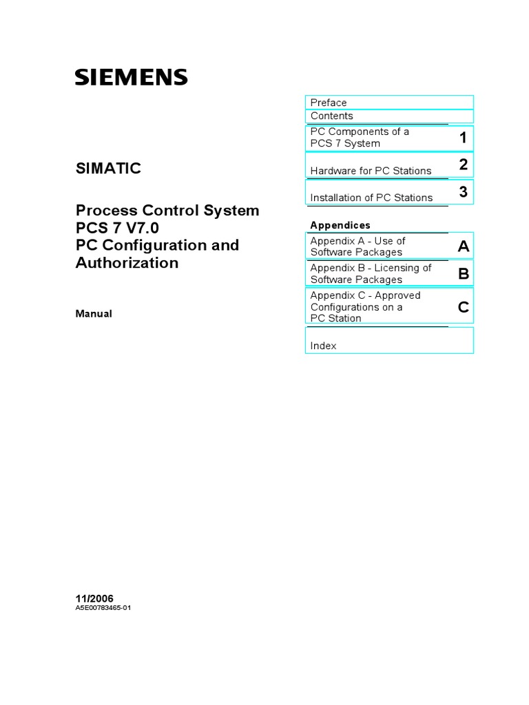 PCS 7 V70 PC Configuration and Authorization - 11 - 2006 | Download ...