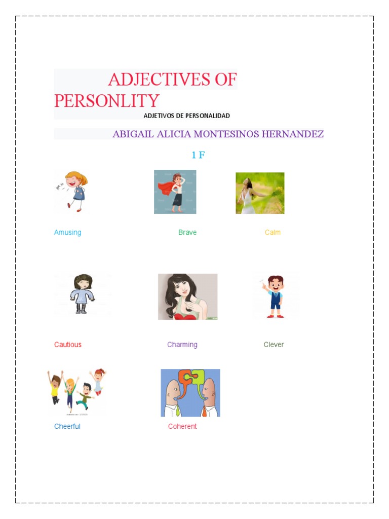 Pictionary 2 Adjectives of Personlity | PDF