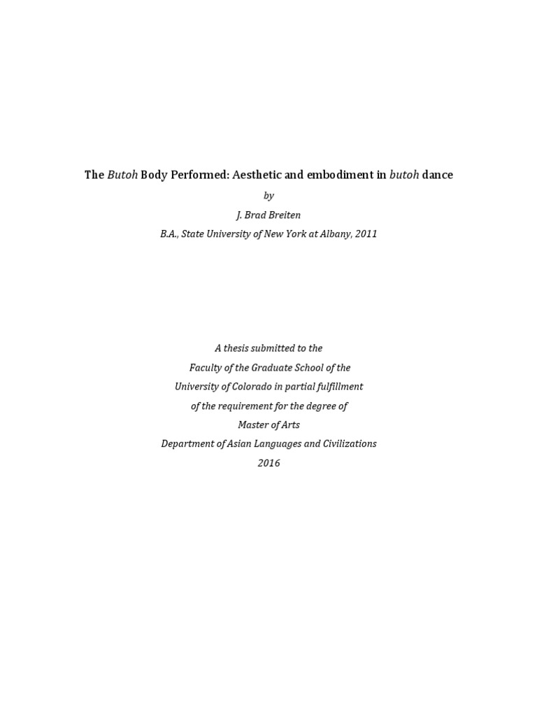The Butoh Body Performed Aesthetic and Embodiment in Butoh Dance | PDF ...