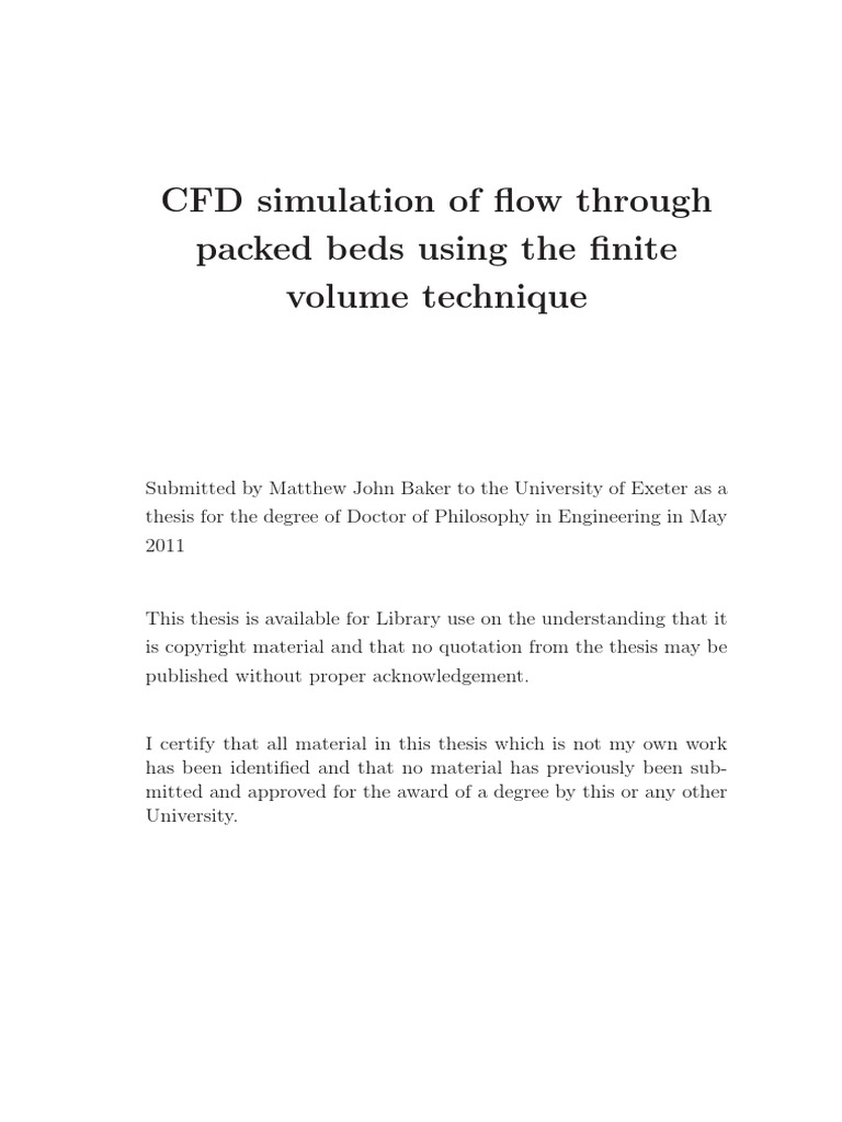 CFD Simulation of Flow Through Packed Beds Using Finite Volume ...
