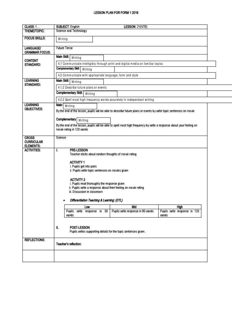 F1.Lesson 21 Writing | PDF