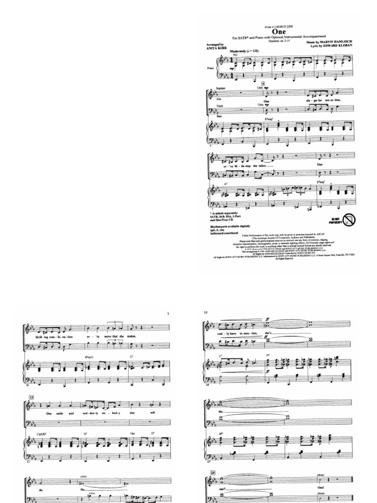 One - A Chorus Line (Partitura Librito) | PDF