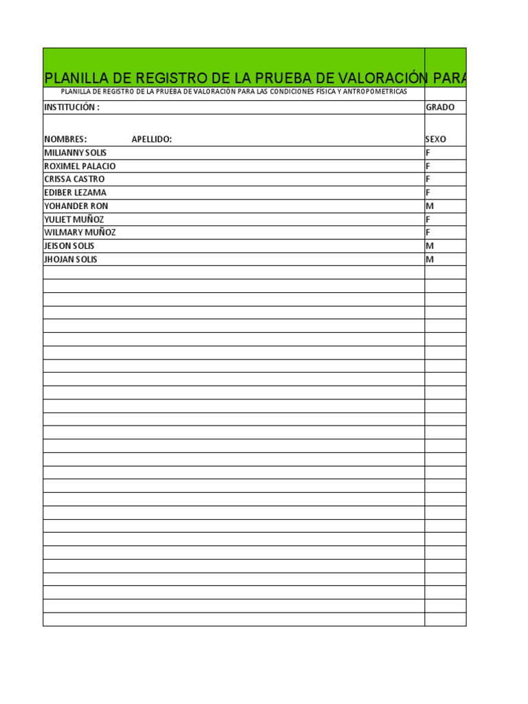 Tabla de Mediciones Medidas Antropometricas | PDF