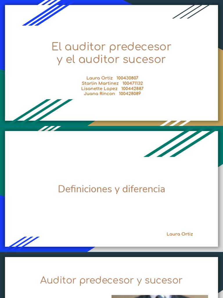 El Auditor Predecesor y El Auditor Sucesor | PDF | Contralor | Auditoría