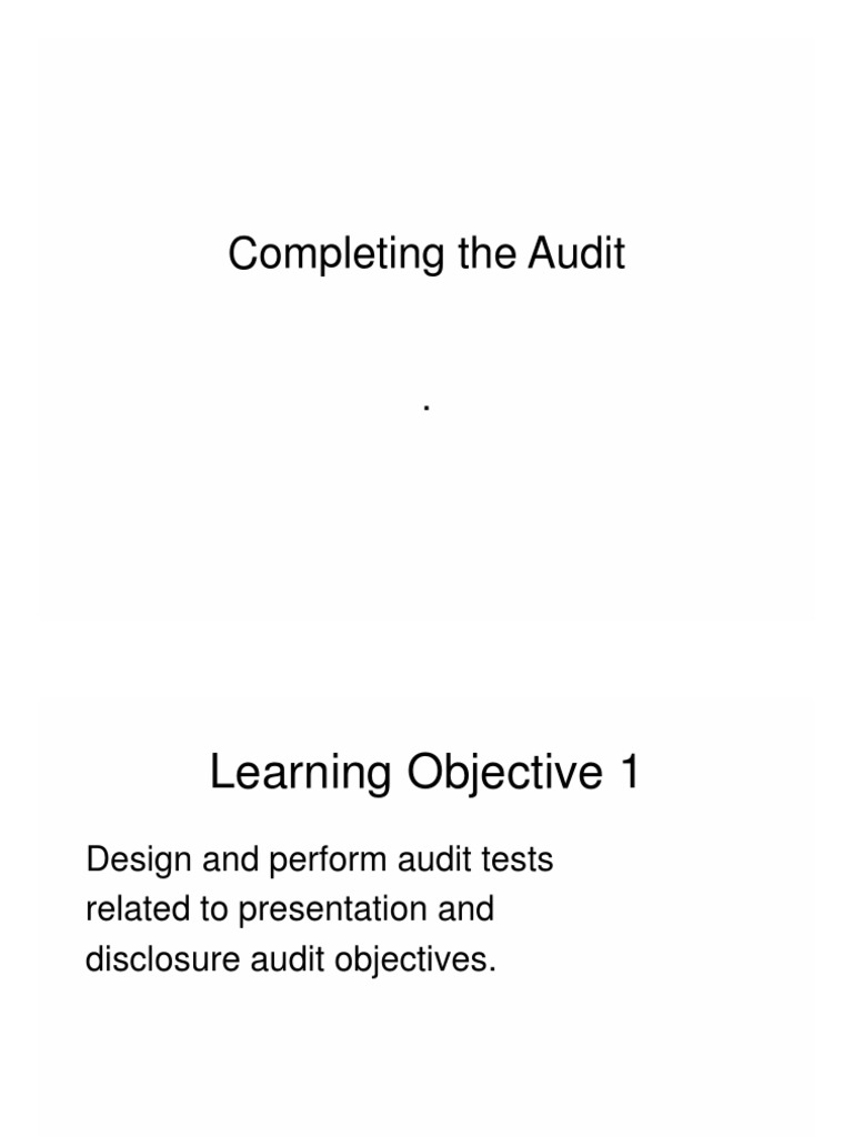 Unit 7 - Audit Completion | Download Free PDF | Financial Audit | Audit