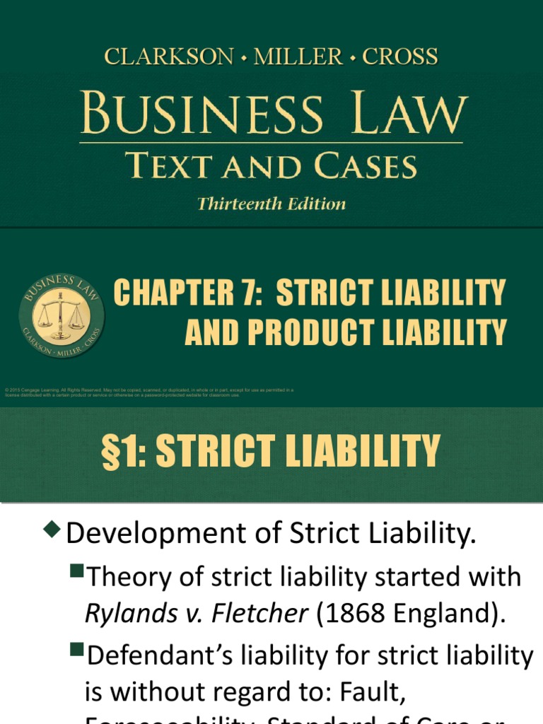 Chapter 7 | PDF | Product Liability | Strict Liability