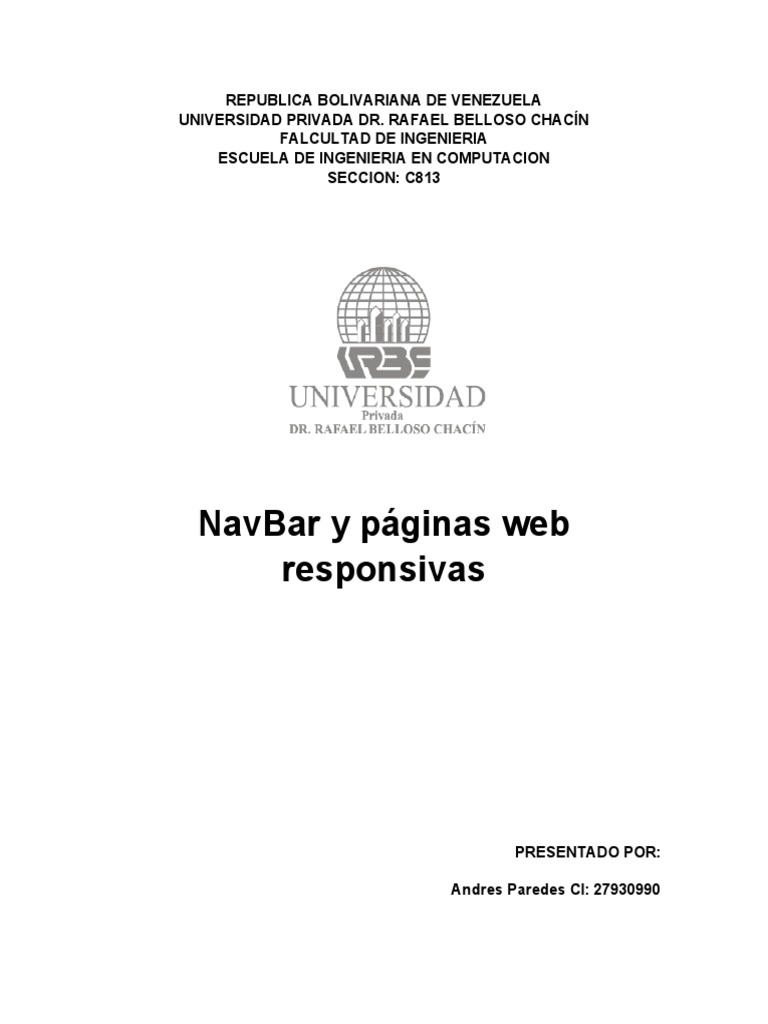 Responsive y Navbar | PDF | Diseño web adaptable | Página web