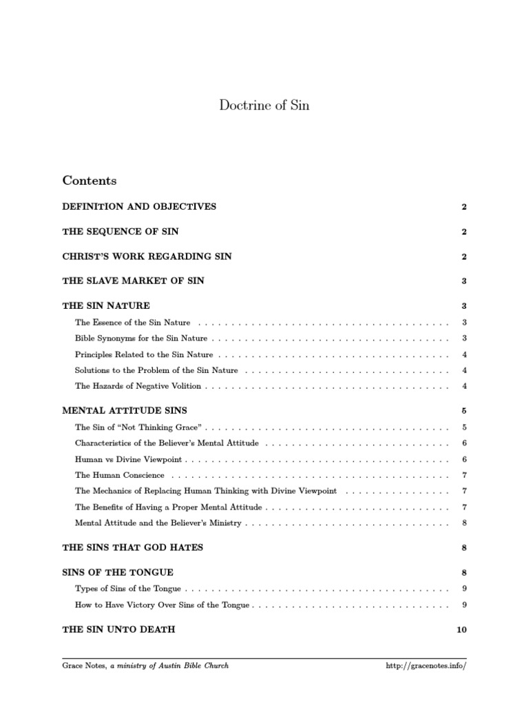 Understanding the Doctrine of Sin | PDF | Grace In Christianity | Sin