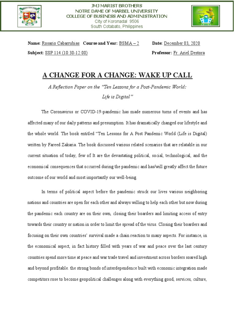 A Change For A Change Wake Up Call | PDF | Pandemic | Economies